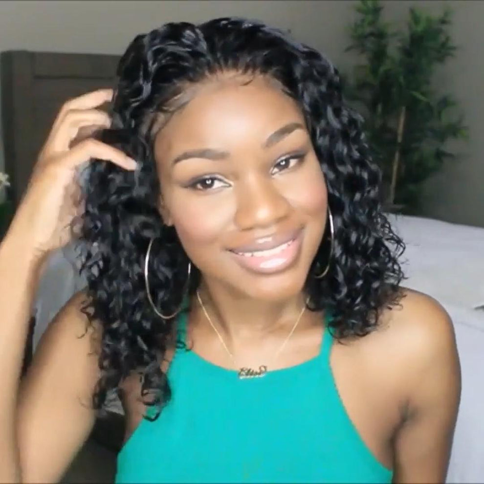 【Super realistic 9A grade wig】 Lace Front Wig Deep Curly Brazilian ...